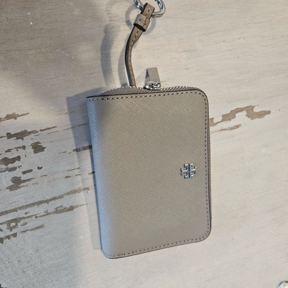 Tory Burch | Bags | Tory Burch Silver Leather Keychain Wallet | Poshmark